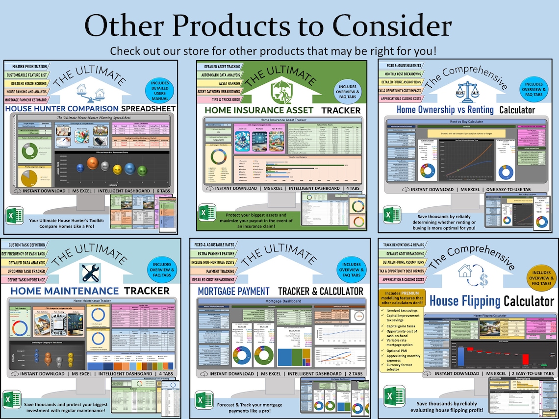 Multiple Offer Comparison Spreadsheet, Real Estate Seller Side-by-side ...