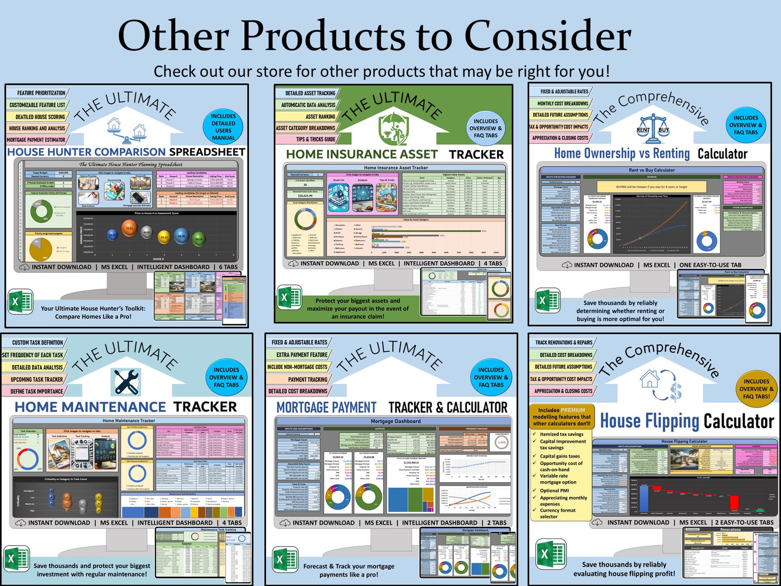 Multiple Offer Comparison Spreadsheet, Real Estate Seller Side-by-side ...