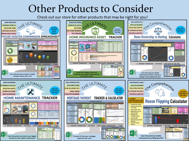 Multiple Offer Comparison Spreadsheet, Real Estate Seller Side-by-side ...