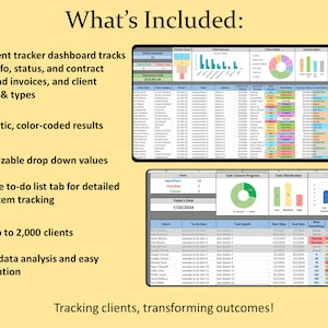 Client Tracker Spreadsheet for Small Businesses, Excel CRM Management ...