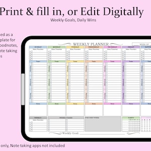 Weekly Planner Printable, Daily Schedule Organizer, Editable To-do List ...