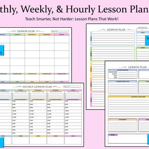 Colorful Lesson Plan Template, Teacher Lesson Planning Printable, Home ...