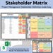 Stakeholder Power Interest Matrix Spreadsheet, Excel & Google Sheet ...
