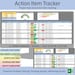 Action Item Tracker Spreadsheet, Excel To-do List and Task Tracking ...