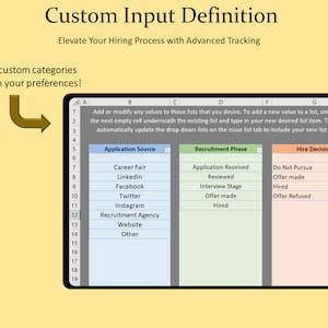 Recruitment Tracker Spreadsheet, Excel & Google Sheet Applicant Hiring ...