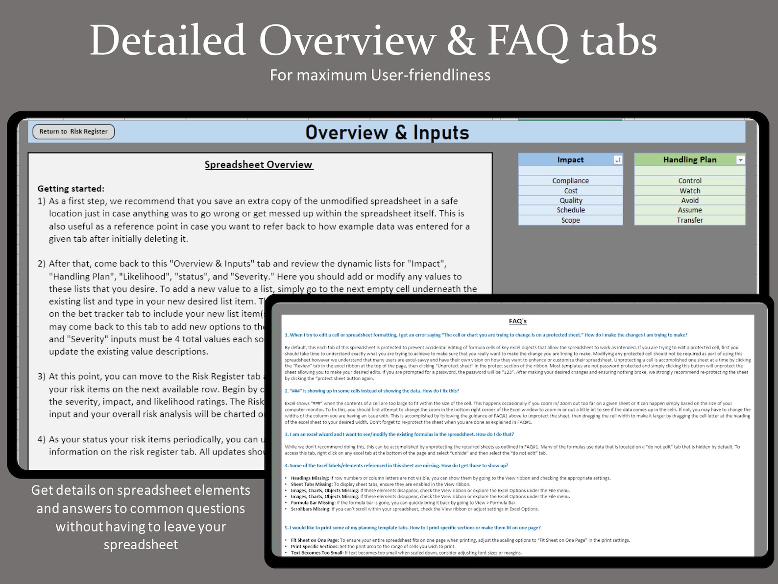 Risk Assessment Spreadsheet, Risk Register Template for Business Risk ...