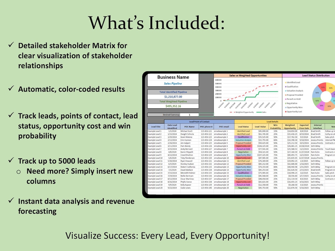 Sales Pipeline Tracker Spreadsheet, Google Sheets CRM Client Tracking ...