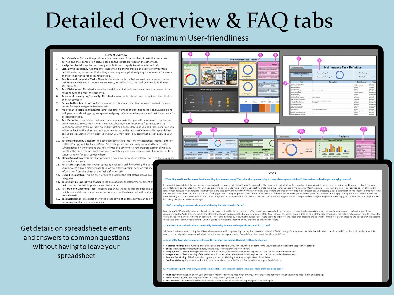 Home Maintenance Tracker Spreadsheet, Excel Home Maintenance Planner ...