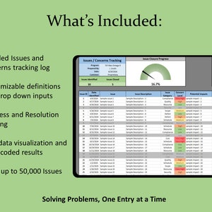 Issues and Concerns Tracker Spreadsheet, Excel Issue Tracking ...