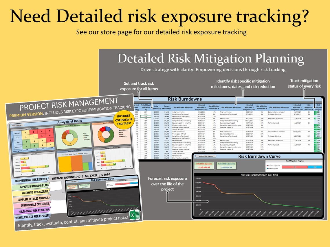 FMEA Risk Analysis Spreadsheet, Excel Failure Mode Management, Project ...