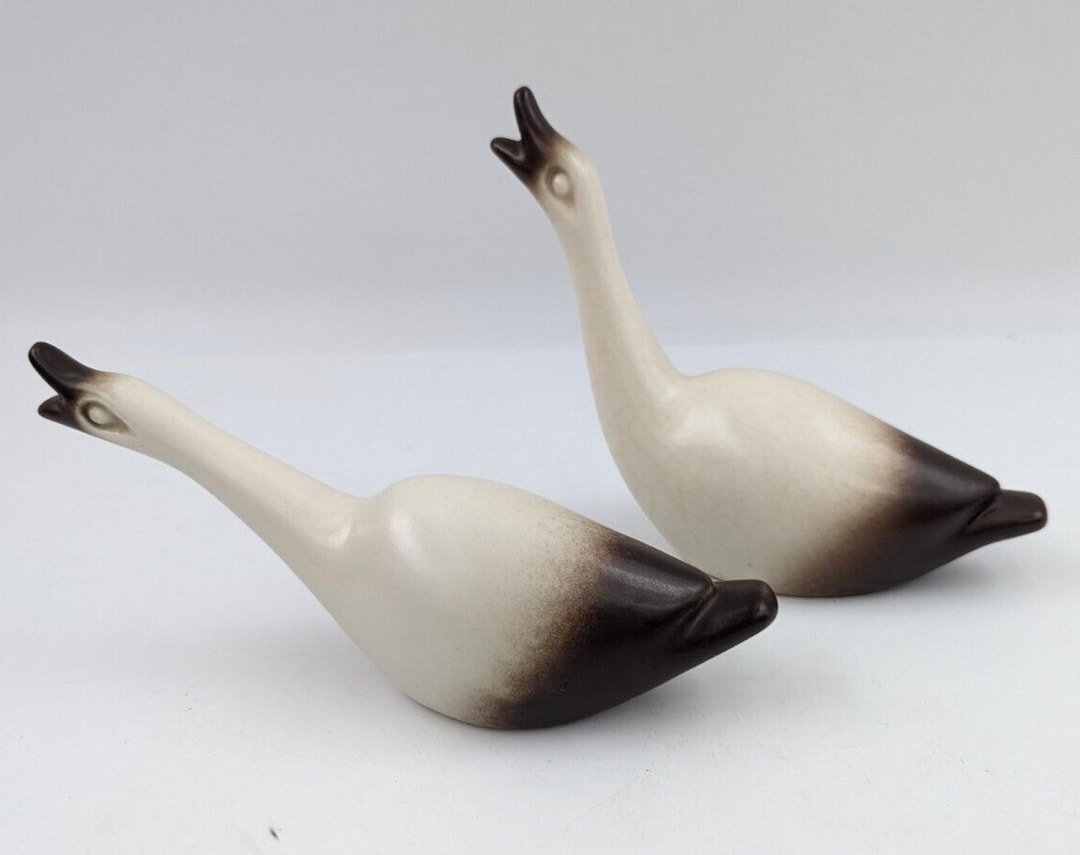 Howard Pierce Pottery Pair Bird Geese Goose Set of 2 Figurines Mid ...