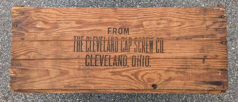The Cleveland Cap and Screw Wooden Crate - Etsy
