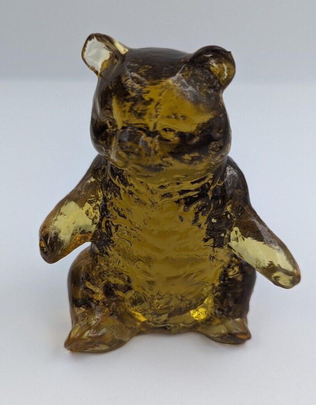 Vintage Mosser Glass Bear Paperweight Figurine Signed Honey Color - Etsy