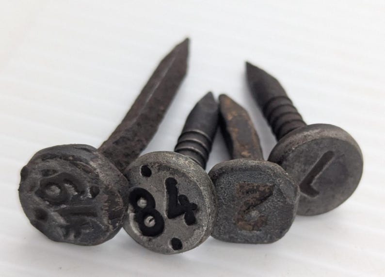 Vintage Railroad Tie Nails Dated Marked Numbered Train Track Nails ...