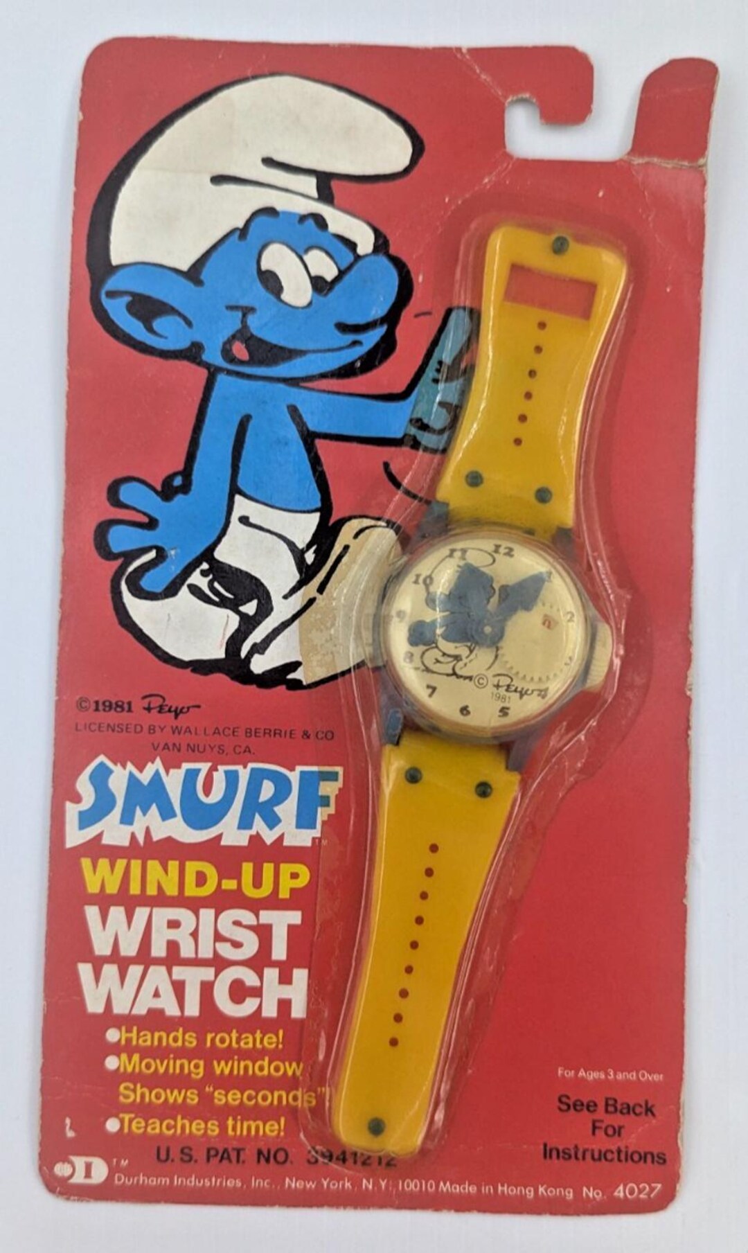 Smurf Wind-up Wrist Watch Durham Industries 1981 - Etsy