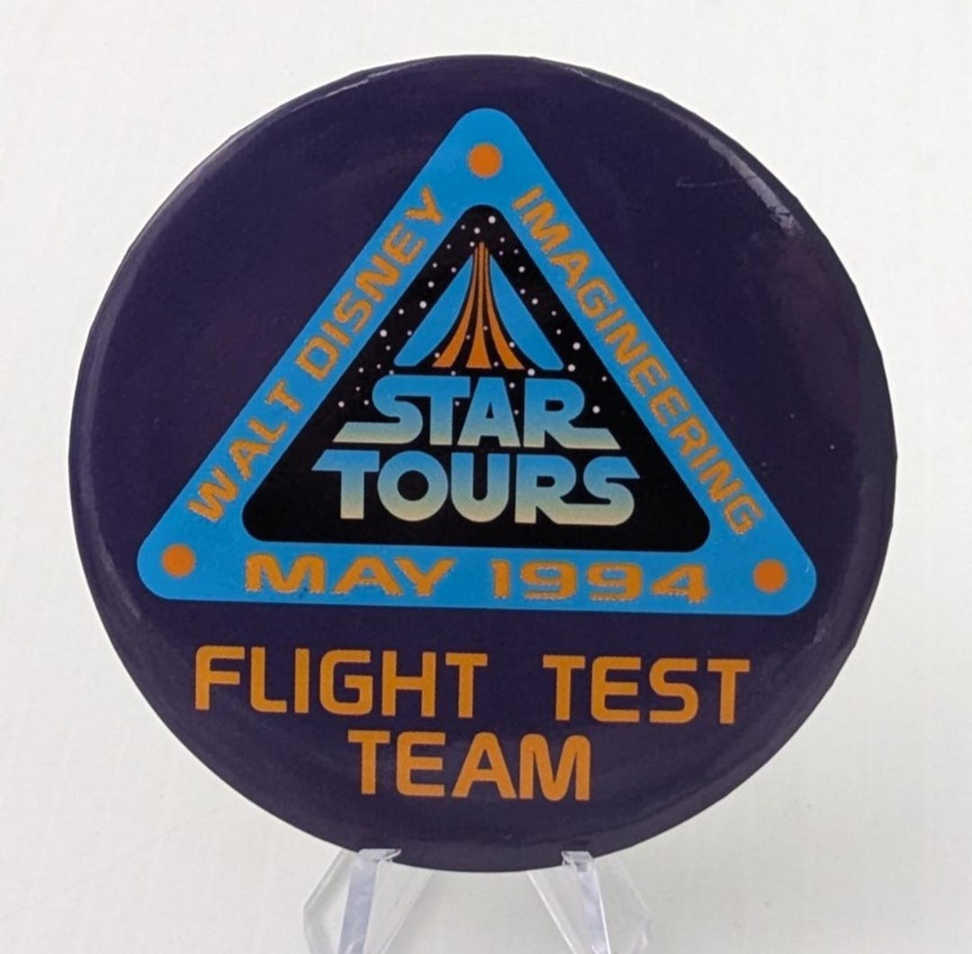 WDI Cast Member Star Tours Flight Test Team Button Pin 1994 Disney ...