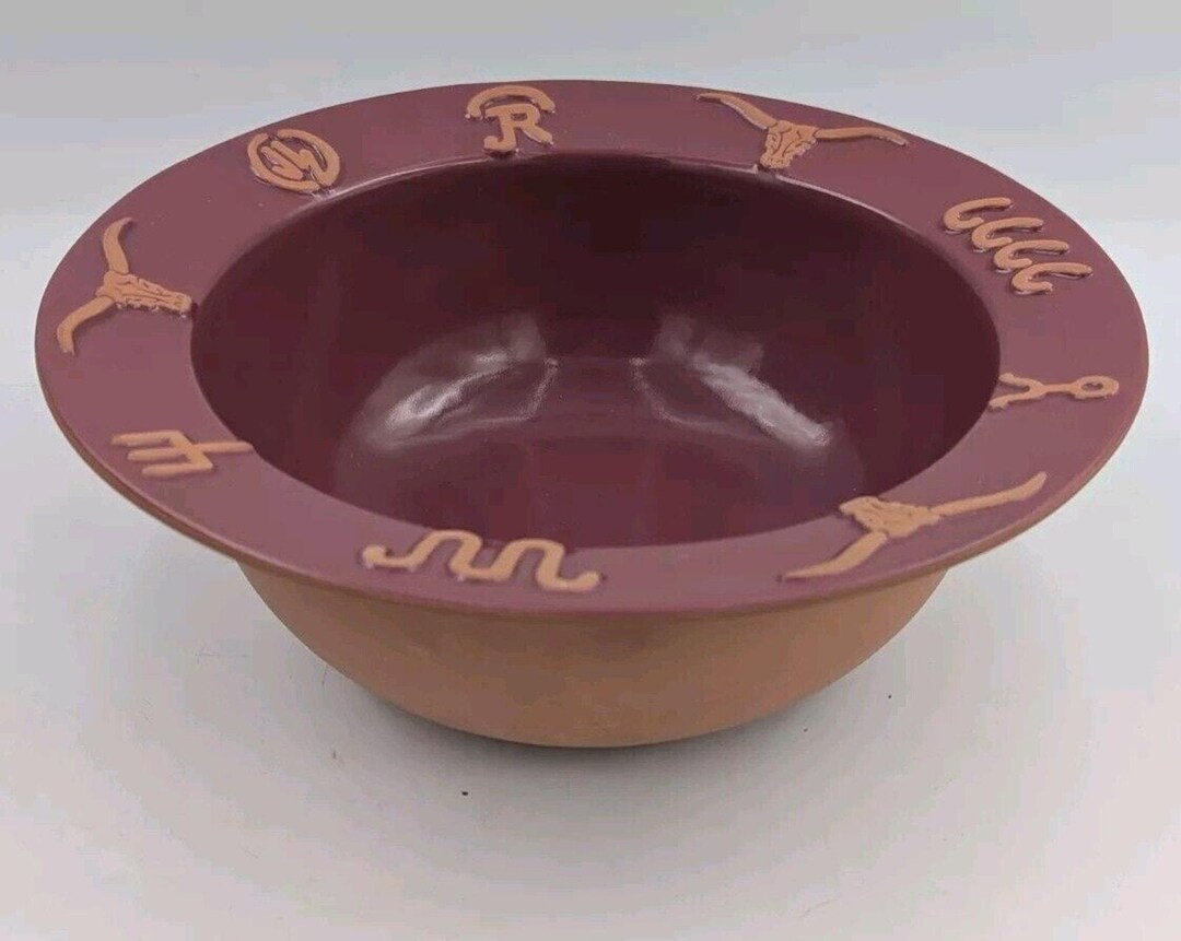 Frankoma Pottery Ranch Cabernet Burgundy Vegetable Serving Bowl 10-3/4 ...