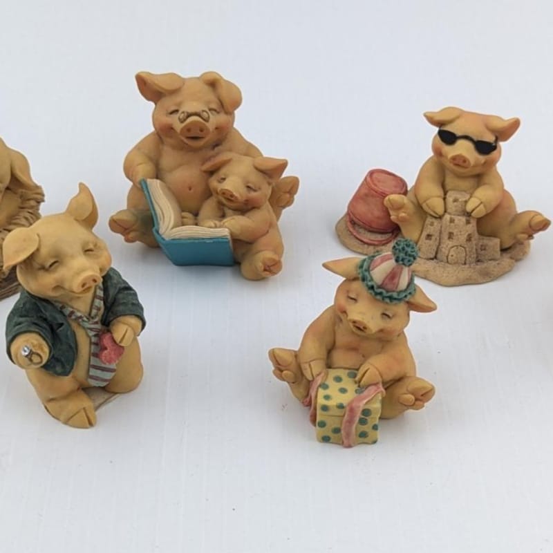 Pig Figurines Lot - Etsy