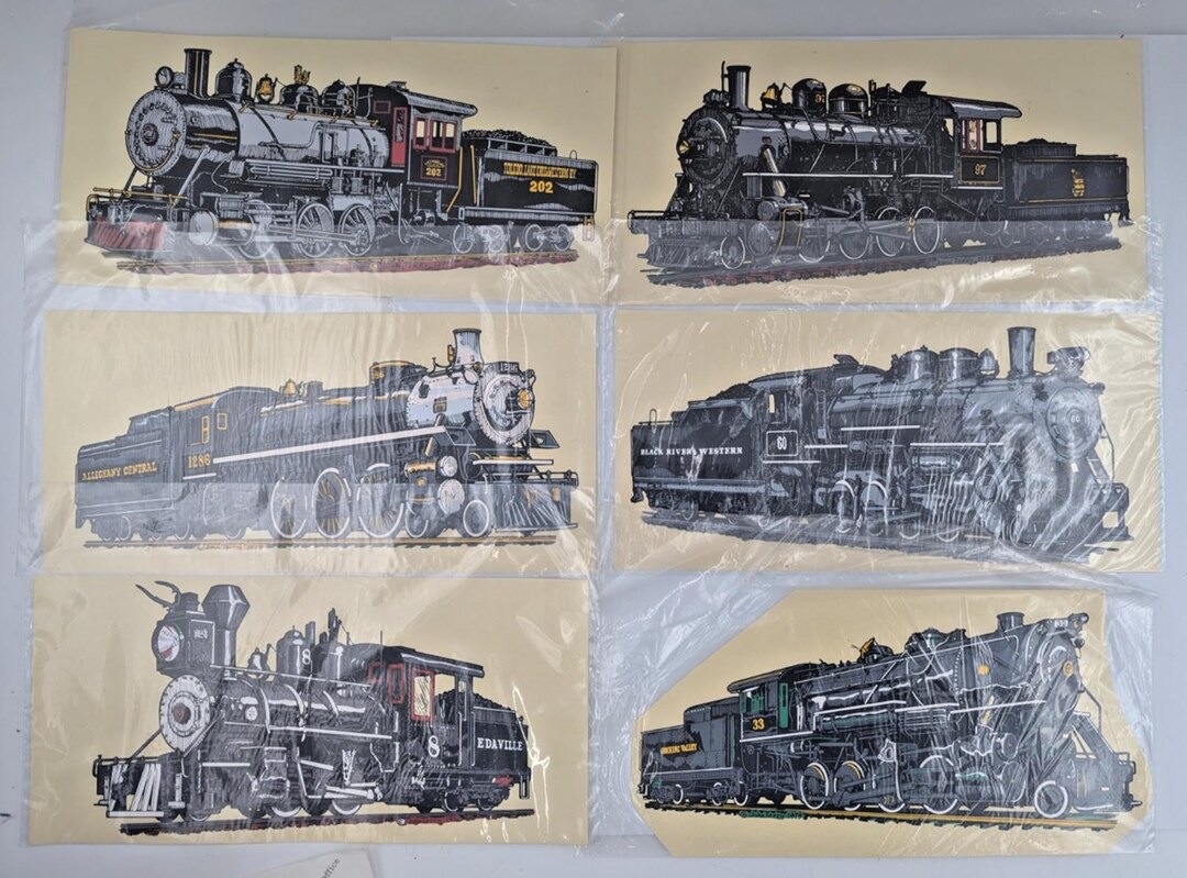 Locomotives Vintage Railroad Stickers Decal Assorted Lot of 6 - Etsy