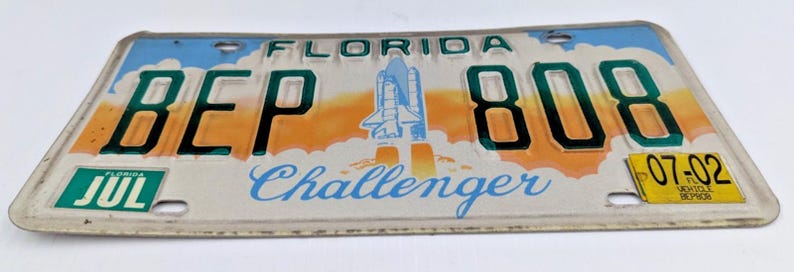 Vintage Florida License Plate Challenger Expired in 2002 - Etsy