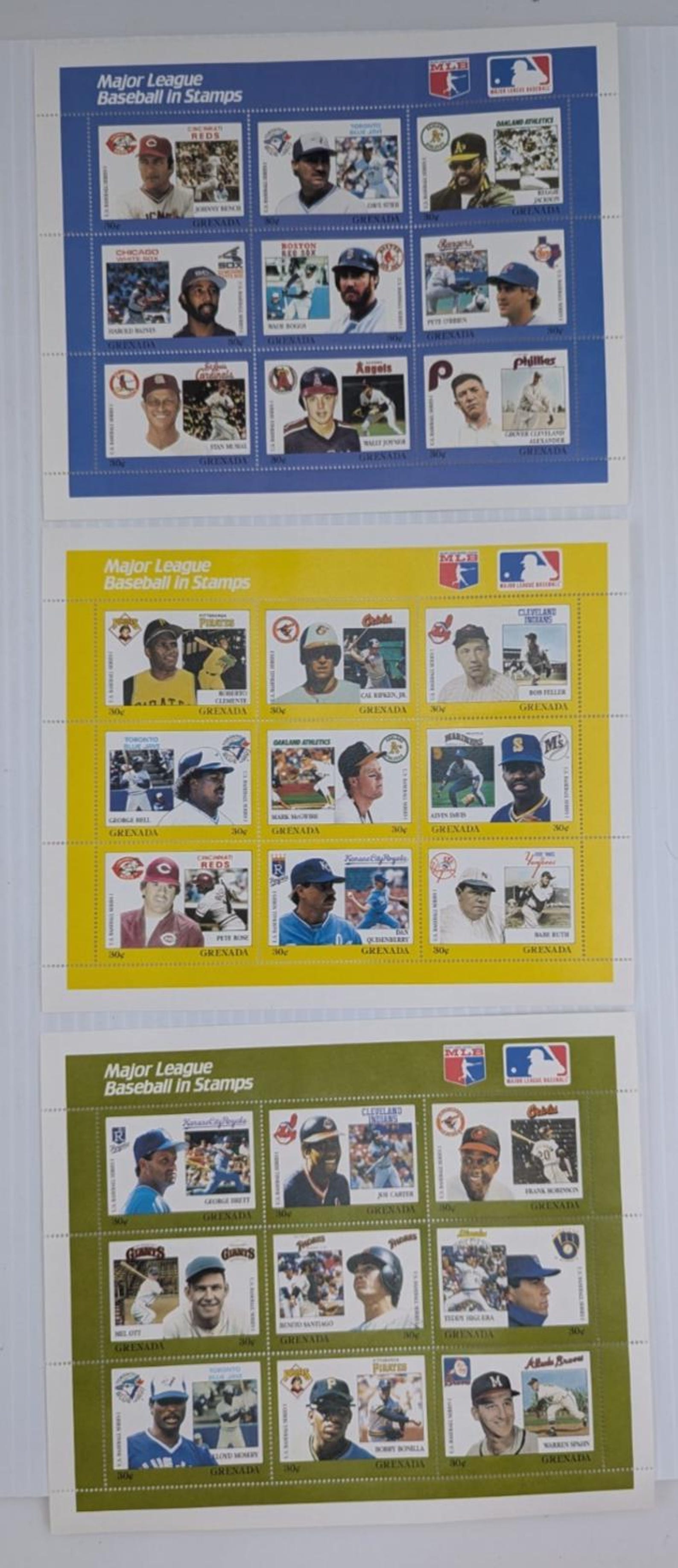 Grenada Major League Baseball in Stamps Series 1 Sheets MLB Set of 9 - Etsy
