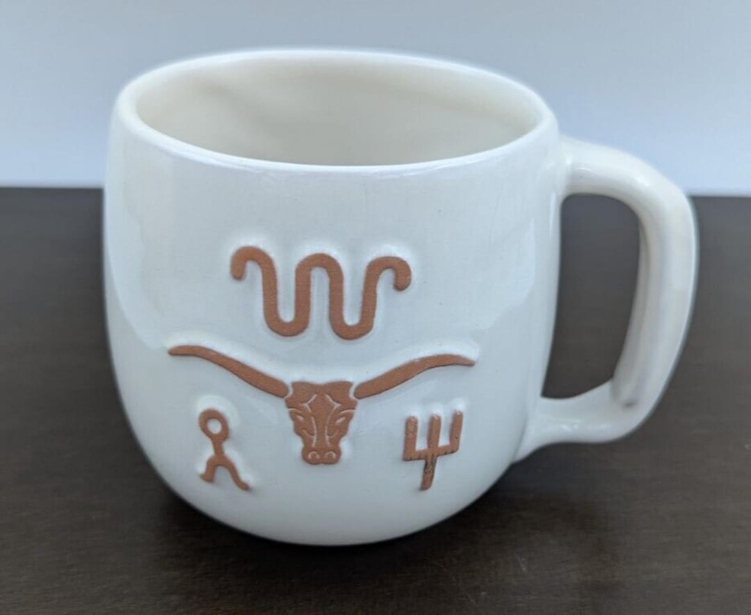 Frankoma Ranch Bone White Cattle Brands Longhorn Large Mug Grandmug - Etsy