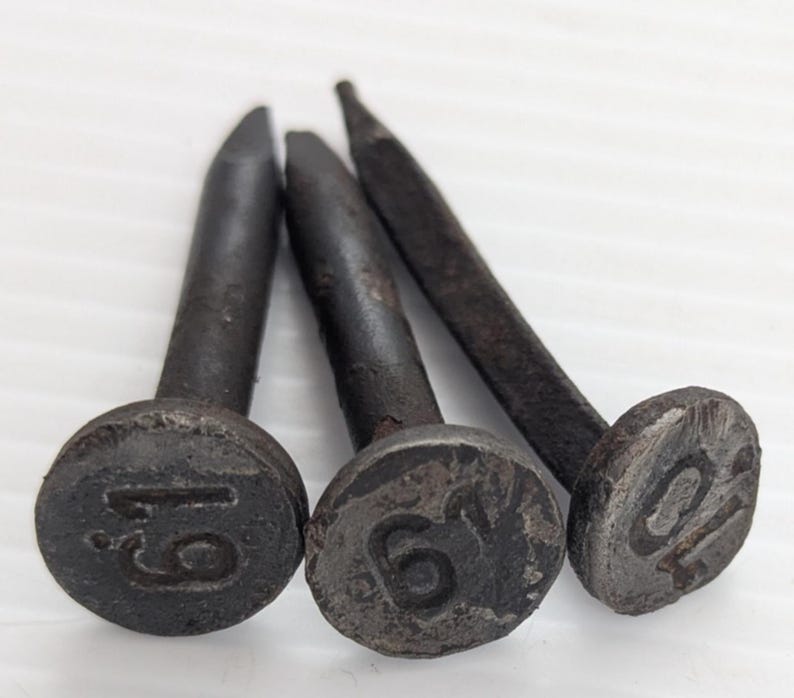 Vintage Railroad Tie Nails Dated Marked Numbered Train Track Nails ...