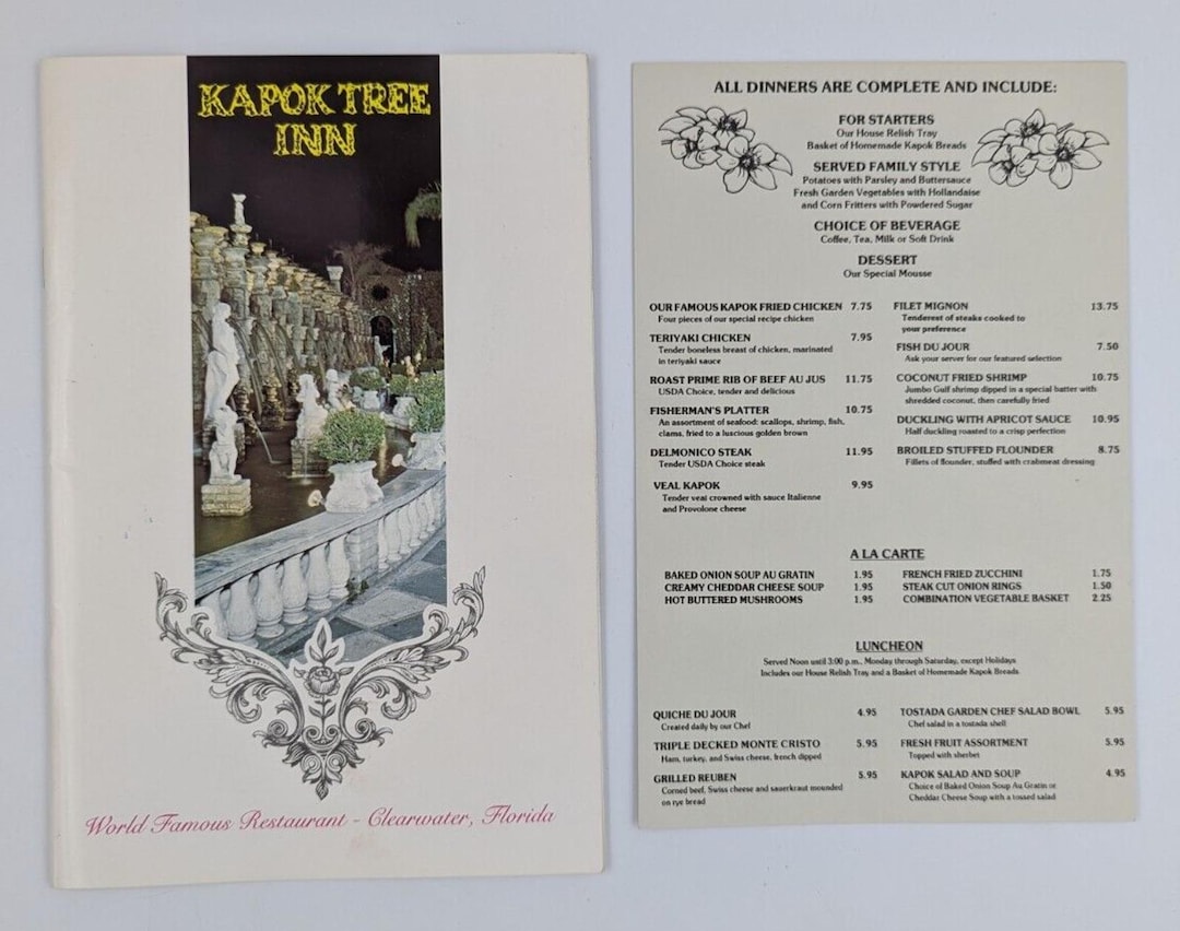 Vintage Kapok Tree Inn Restaurant Clearwater FL Souvenir Travel Booklet ...