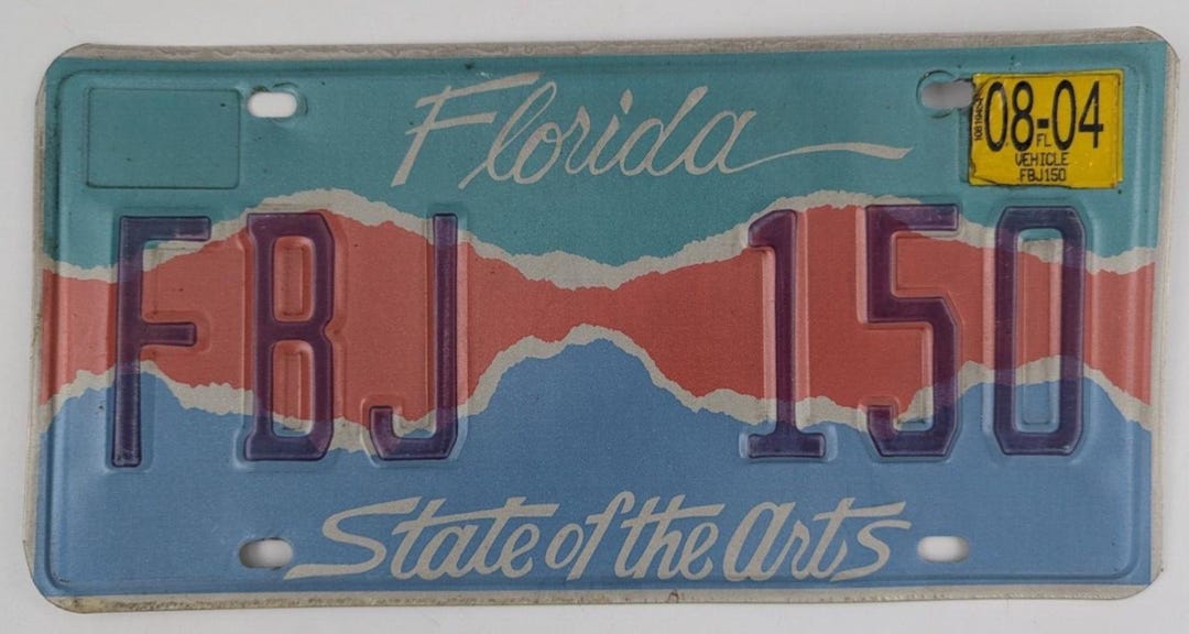 Florida State of the Arts License Plate Tag Expired 2004 - Etsy