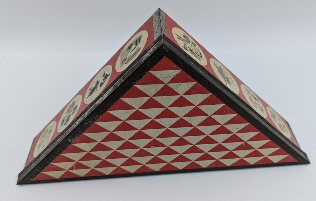 Vintage AMF Company Geometric Triangle Metal Tin Box - Etsy