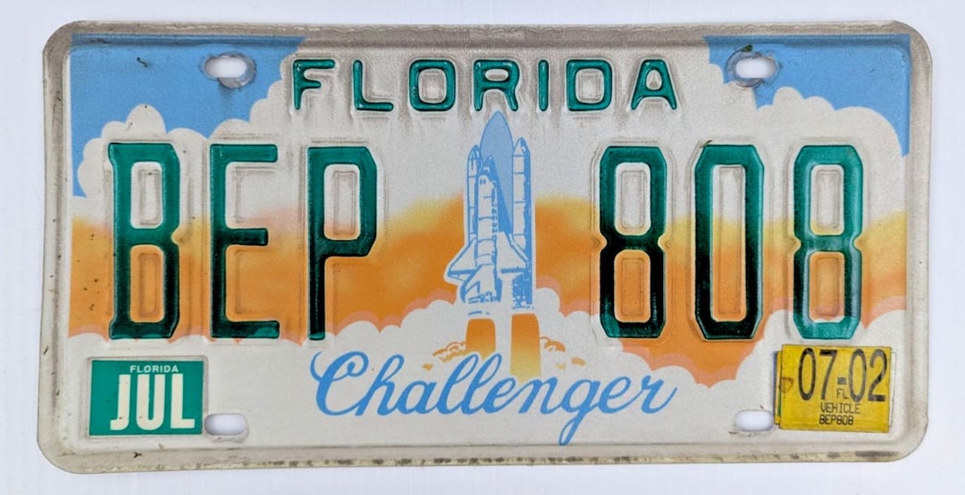Vintage Florida License Plate Challenger Expired in 2002 - Etsy