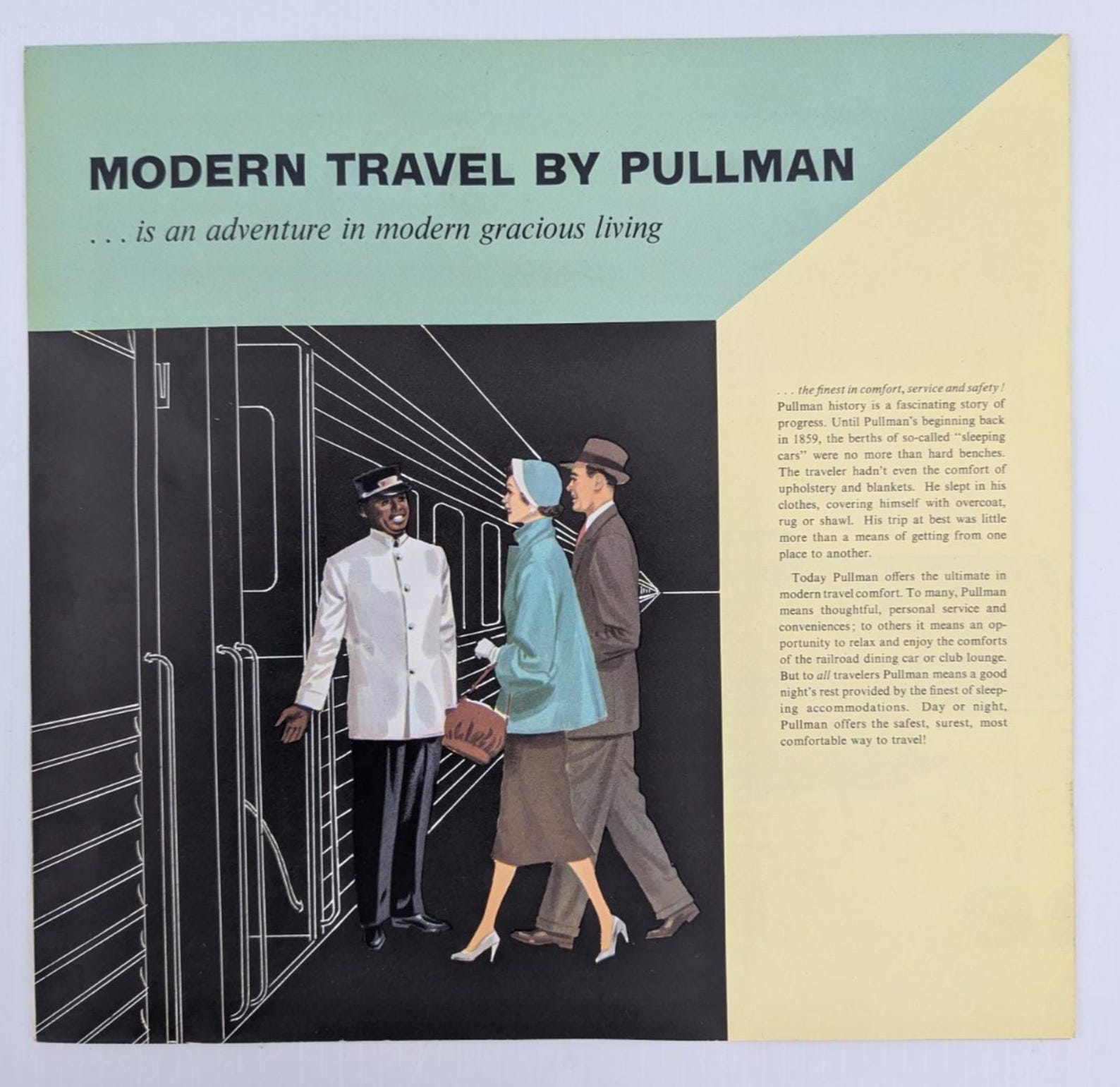Vintage Railroad Modern Travel by Pullman Single Sheet Advertising ...