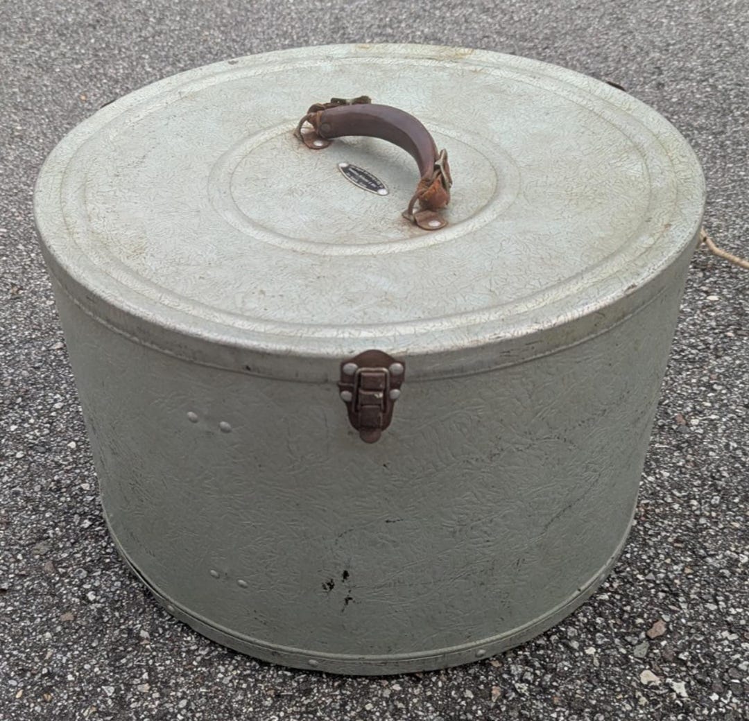 Vintage Metal Tin Hat Box San Angelo Die Casting & Mfg. Co Texas - Etsy