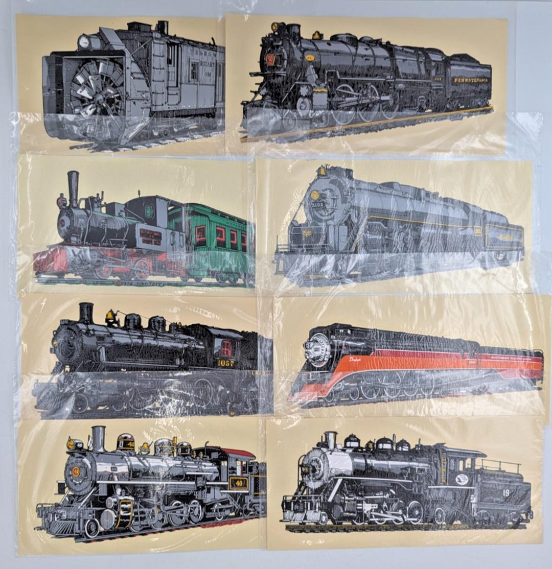Locomotives Vintage Railroad Stickers Decal Lot of 8 - Etsy