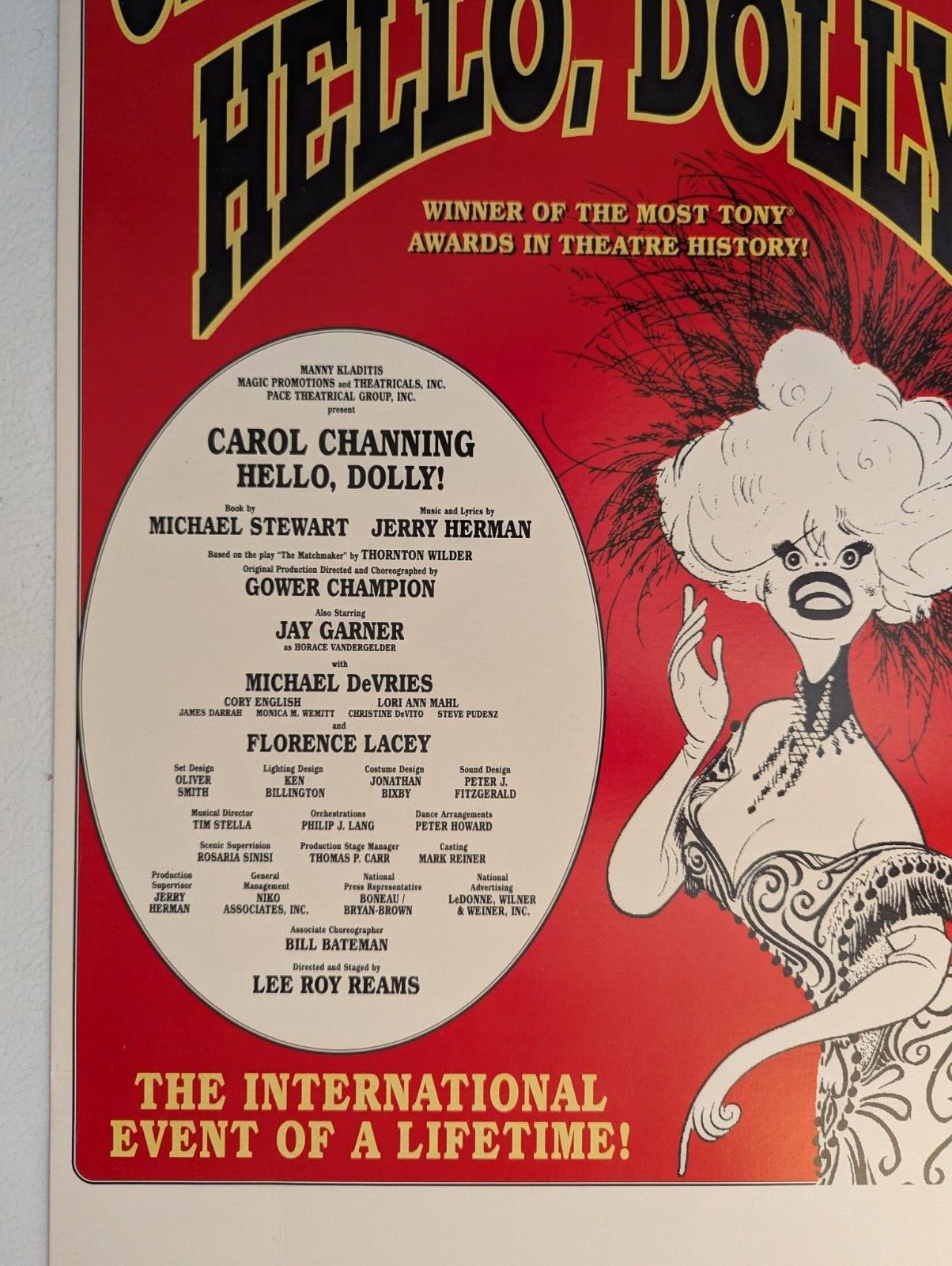 Vintage HELLO, DOLLY Broadway Poster Carol Channing 22' X 14 - Etsy