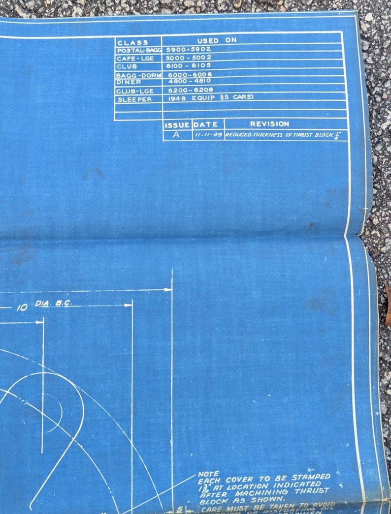 Union Pacific Railroad Blueprints Front Cover & Trust Block Hyatt ...