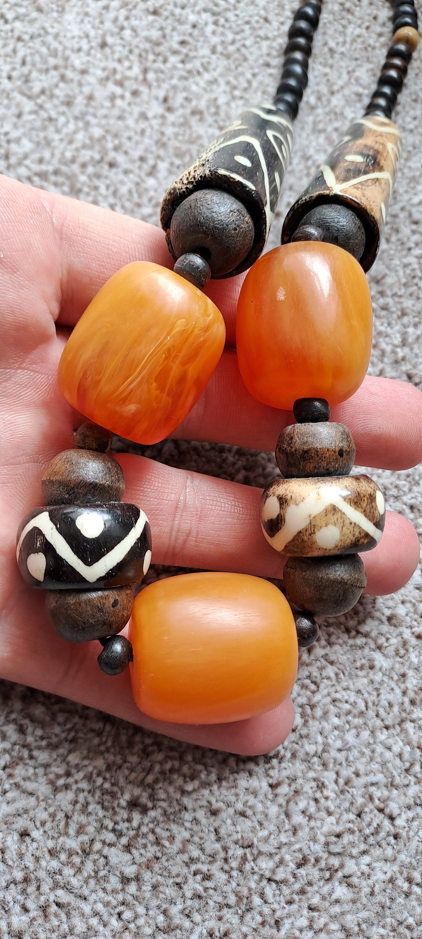 Vintage African Boho Necklace - Etsy