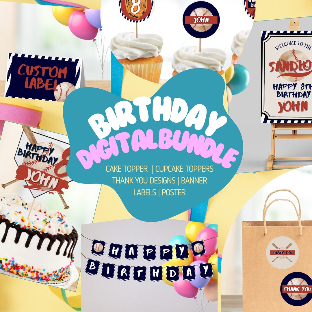 Sandlot Printable Birthday Bundle, Printable Birthday Party Set ...