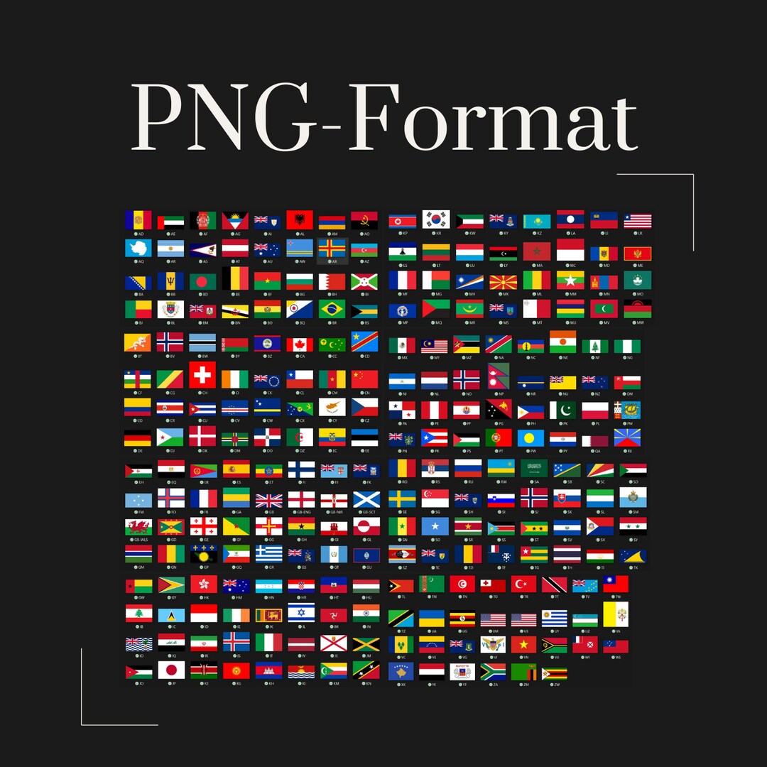 Complete World Flags Pack All 249 Flags in PNG Format - Etsy