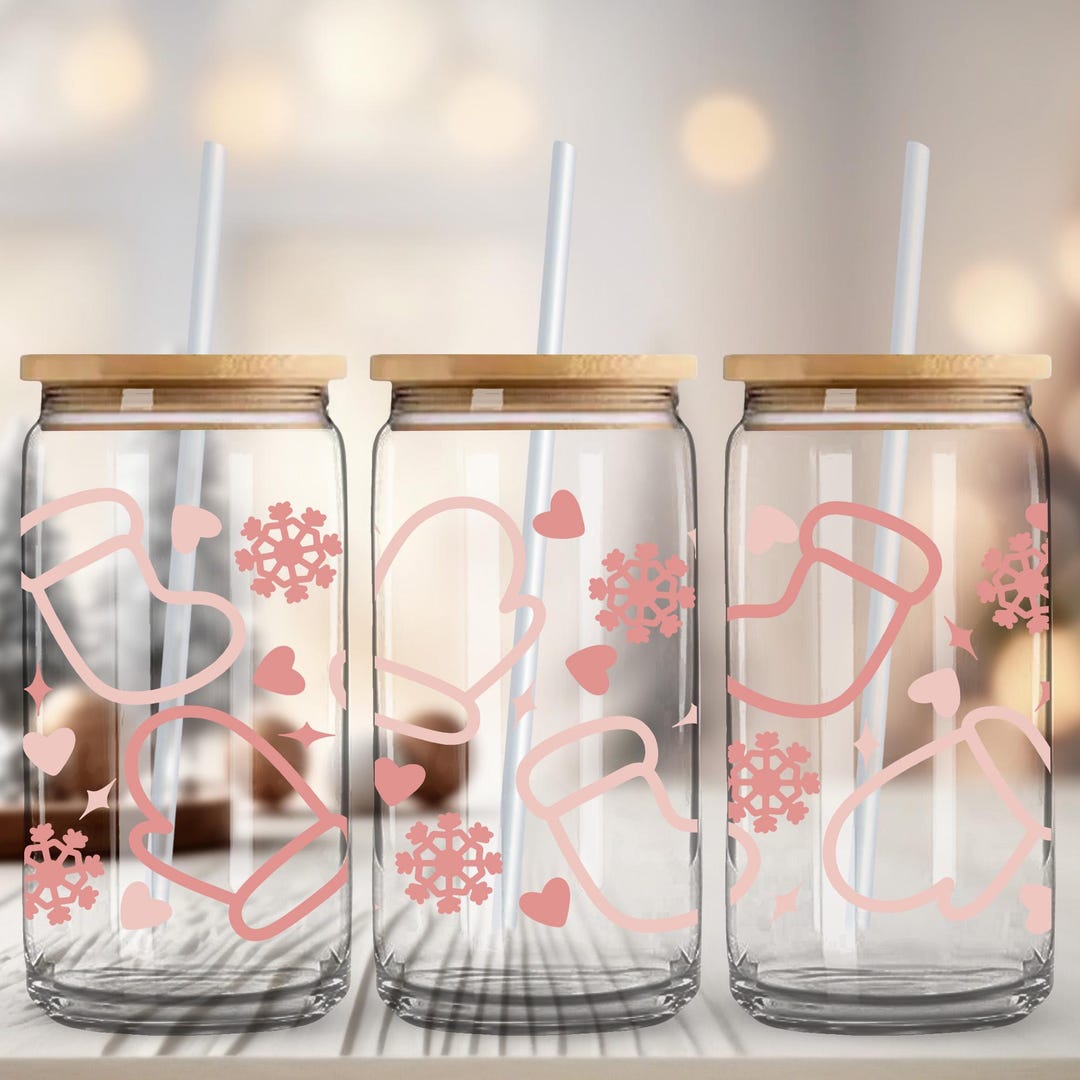 Christmas Glass Cups, Christmas Glass Tumblers, Christmas Glass Jars ...