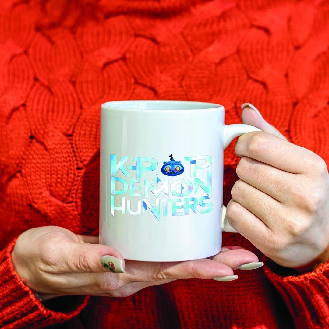 Kpop Demon Hunters Logo Mug, Holographic Style K-pop Coffee Cup, Anime ...