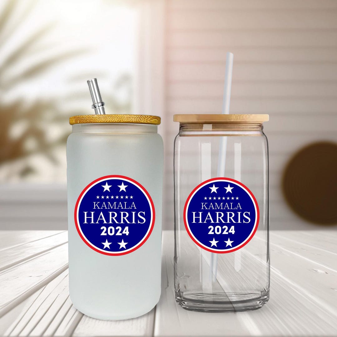 Kamala Harris Tumbler, Wholesale Kamala Cup, Harris Meeting Glass Jar ...