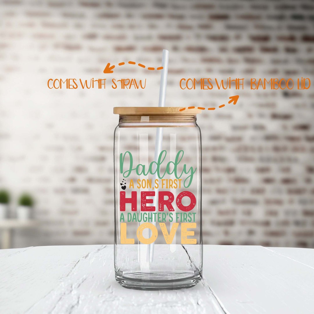 Daddy Glass Tumbler, Grandpa Tea Glass Cup, Papa Drinking Glass Can ...