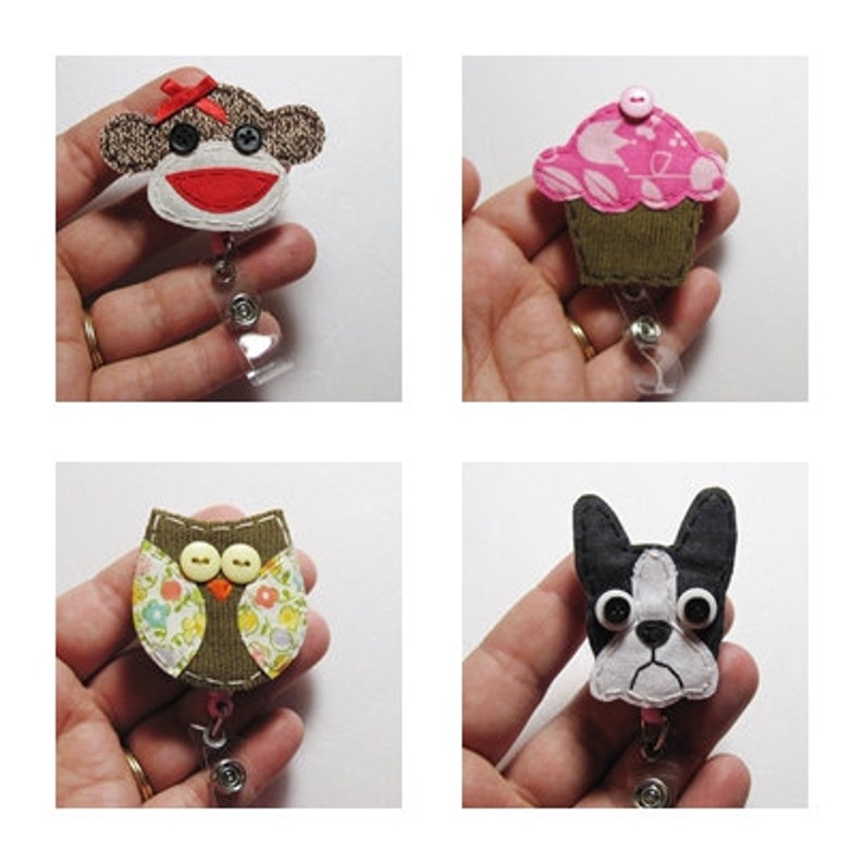 Sock Monkey Badge Reel Monkey Badge Card Holder Monkey Sock - Etsy