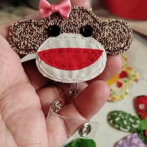 Sock Monkey Badge Reel, Rainbow Sock Monkey,monkey Badge Holder, ID ...