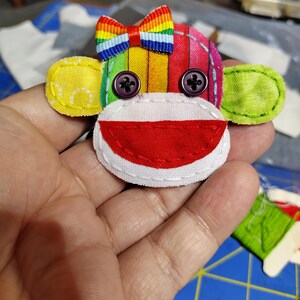 Sock Monkey Badge Reel, Rainbow Sock Monkey,monkey Badge Holder, ID ...