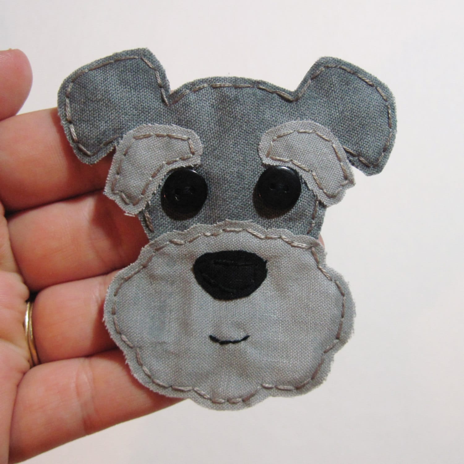 Handmade Schnauzer Fabric Applique, Upcycled Denim Patch - Etsy