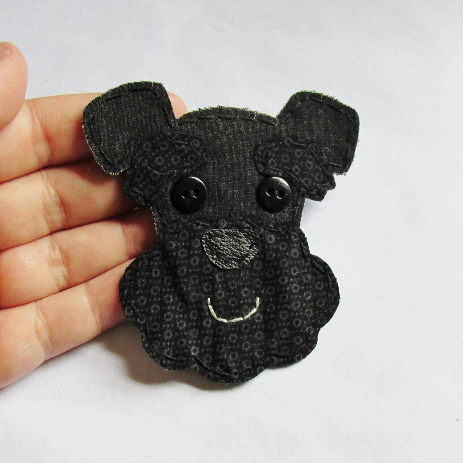 Handmade Schnauzer Fabric Applique, Upcycled Denim Patch - Etsy