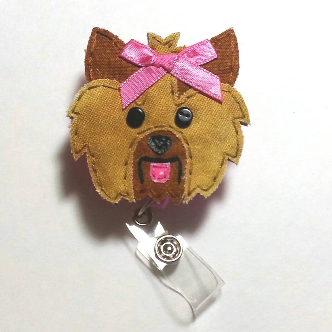 Handmade Yorkie Badge Reel, Dog ID Holder - Etsy