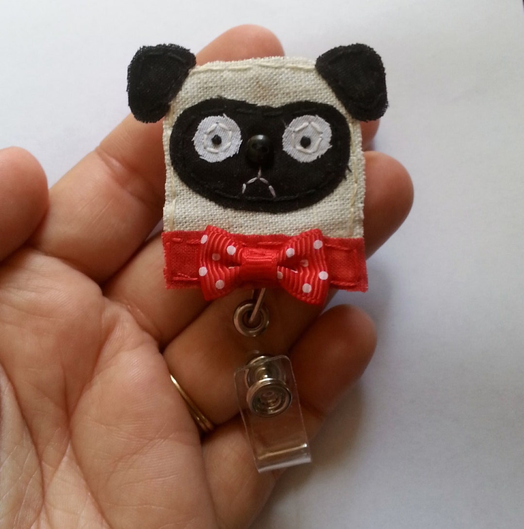 Pug Badge Reel, Pug Badge Card Holder,pug,nurse Badge Reel, Pug Dog,id ...